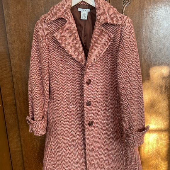 CAbi | Jackets & Coats | Beautiful Cabi Herringbone Wool Coat In Pink ...